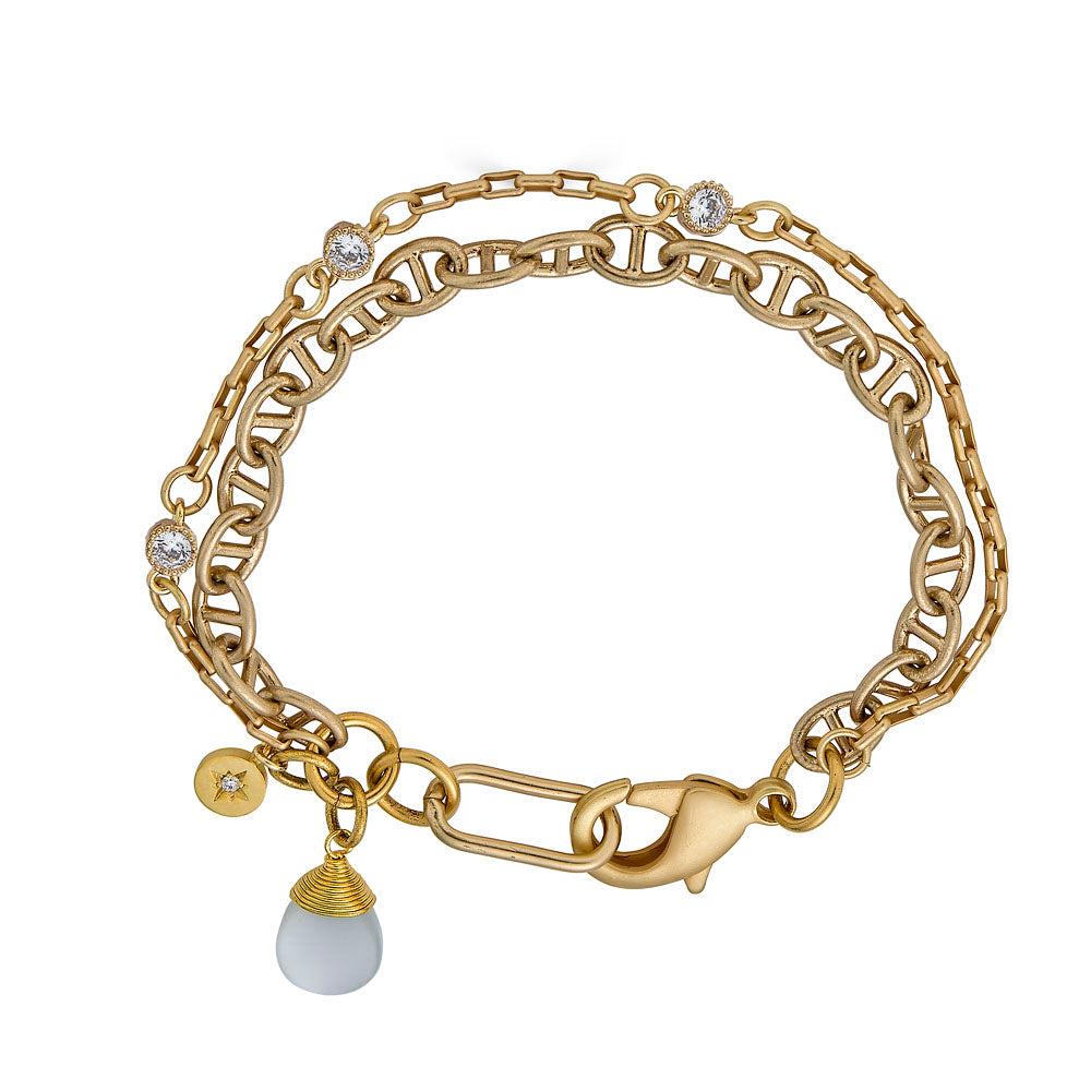 Two Strand Delicate Bracelet with Cats Eye – Loni Paul Jewelry