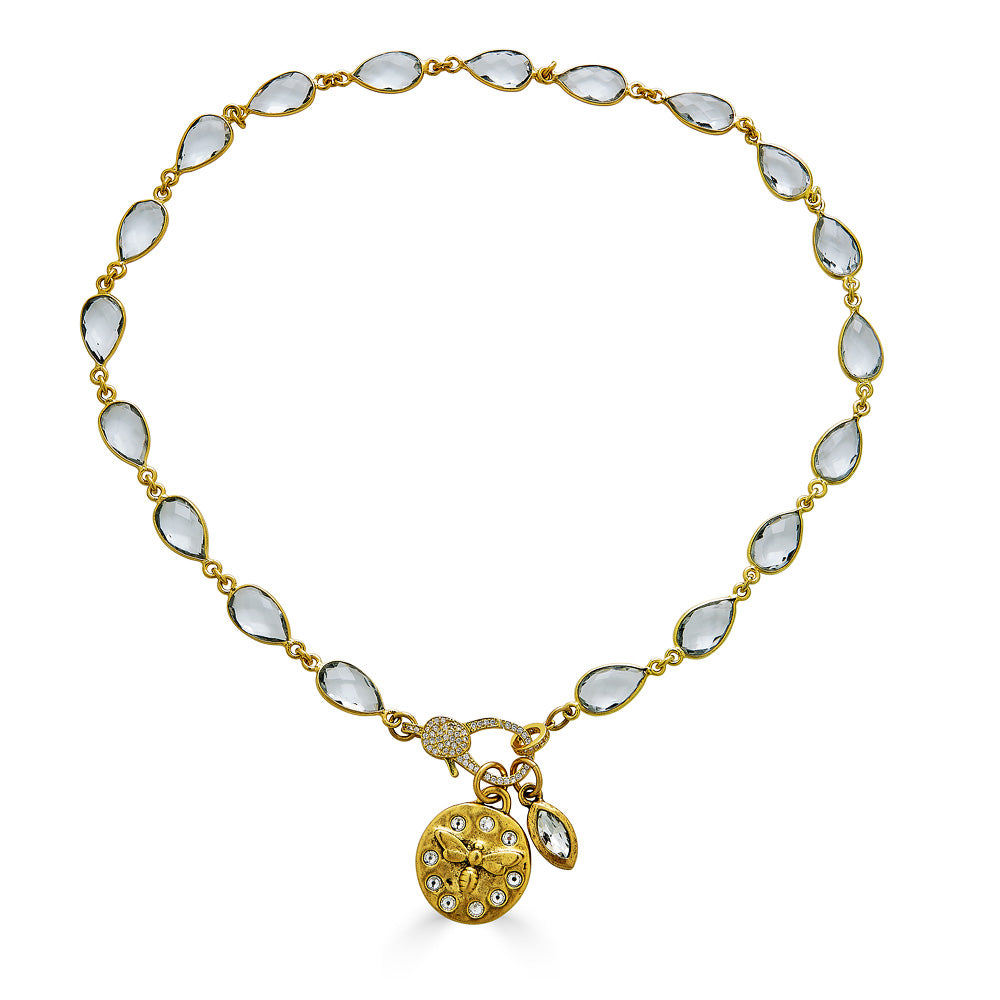 Gold Crystal Necklace with Crystal Bee Pendants – Loni Paul Jewelry